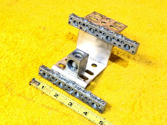 ILSCO 200 AMP Panel Ground Bar Multi Lug Bracket (1) 350 Mcm (8) 1/0 ...