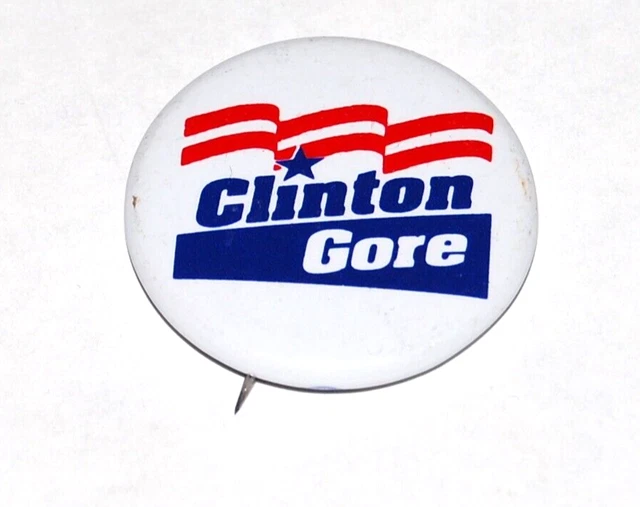 1992 BILL CLINTON AL GORE campaign pin pinback button political ...