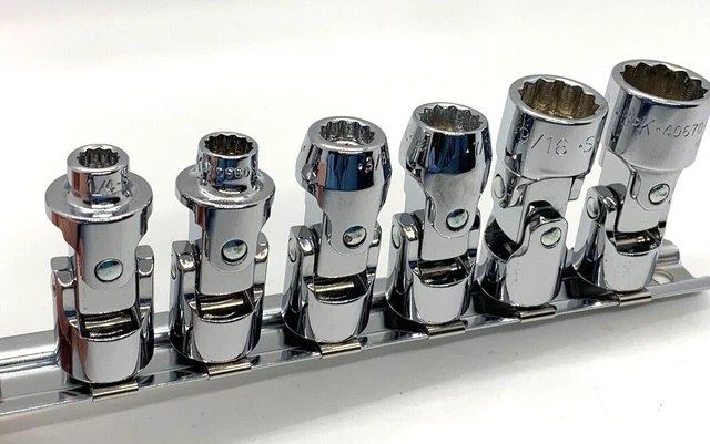 NEW SK TOOLS USA 3/8" DR SAE Swivel Universal Socket Set Shallow Flex ...