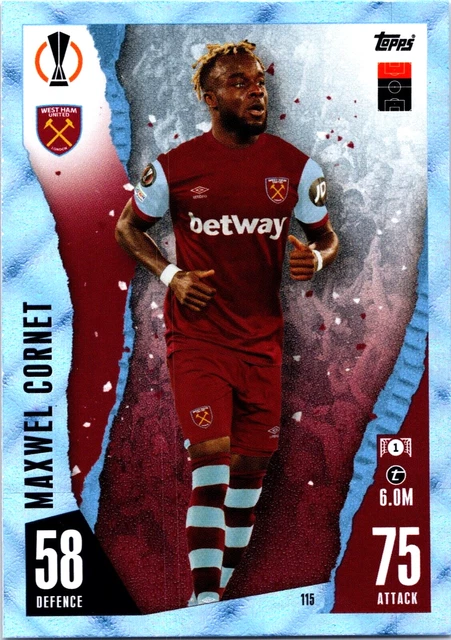 TOPPS MATCH ATTAX 2023/24 Maxwell Cornet West Ham United Crystal ...