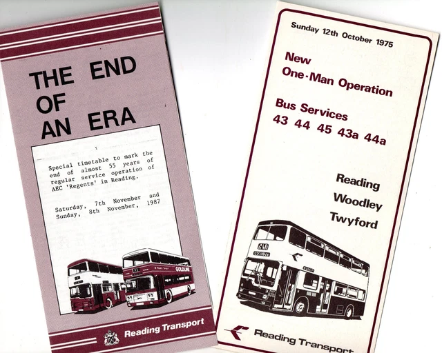 READING TRANSPORT BUS timetable leaflets & maps x 8 £4.99 - PicClick UK