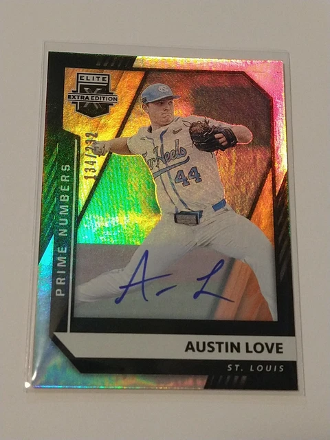 2021 ELITE EXTRA Edition Austin Love Prime Numbers Prospect AUTO /232 ...