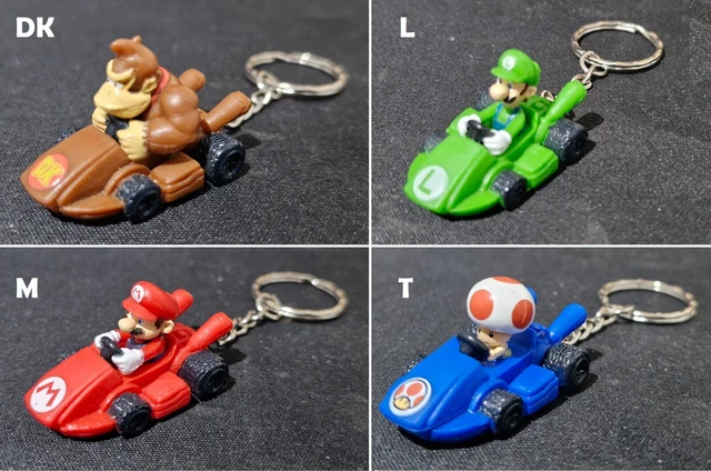 NINTENDO 🚗 PLASTIC KEYRING 🚗 MARIO BROTHERS CARTS Mario Luigi Toad ...