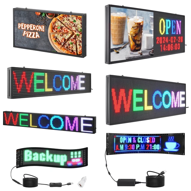VEVOR PROGRAMMABLE LED Sign Scrolling Display Board P10 Full Color ...