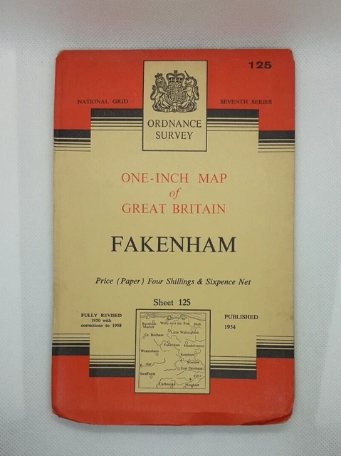 VINTAGE OS MAP Of Fakenham 1954 £4.90 - PicClick UK