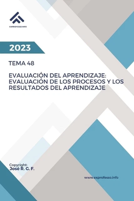TEMA 48. EVALUACIN del aprendizaje: Evaluaci?n de los procesos y los resultados EUR 25,77 ...