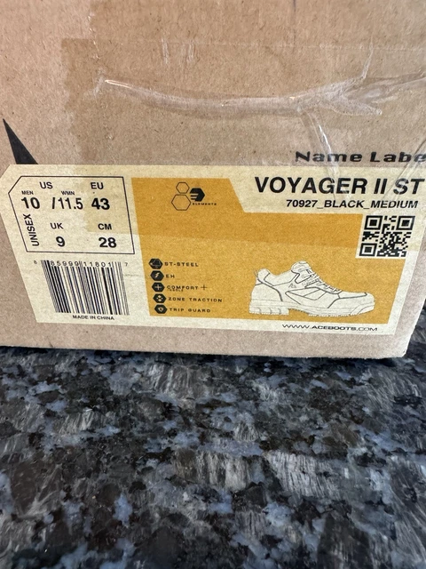 ACE WORK BOOTS Voyager II, Men's 10 Women’s 11.5 NWB Steel Toe Shoes £ ...