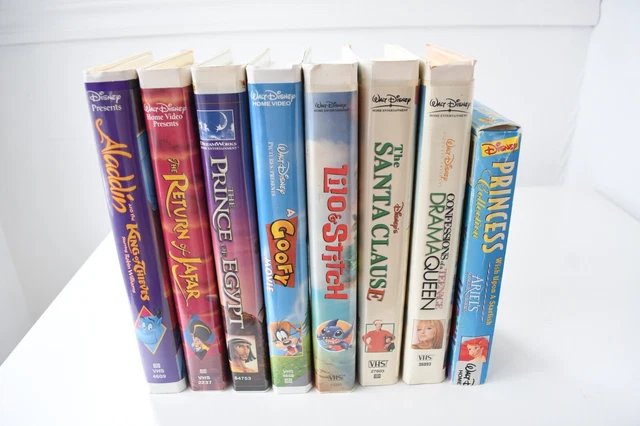 DISNEY VHS LOT - 8 VHS- Goofy, Aladdin, Prince of Egypt, Drama Queen ...