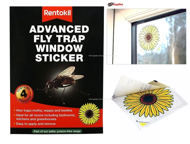 RENTOKIL FLY TRAP Killer Window Stickers Sticker Flying Insect Bug ...