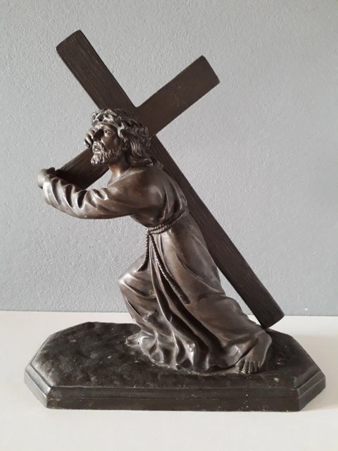 STATUE DU CHRIST Portant La Croix EUR 100,00 - PicClick FR