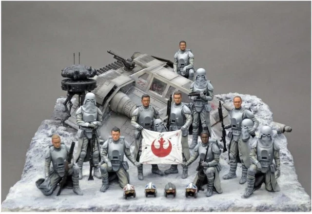 SNOWTROOPER SQUAD & Crashed Snowspeeder Resin Model Kit 1:24 Scale Star ...