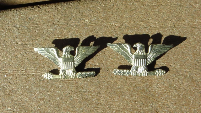 WW2 USMC US Marine Corps Full Bird Colonel Rank Insignia Pin Set ...