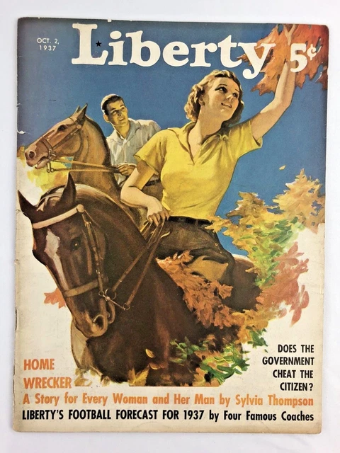 LIBERTY MAGAZINE 1937 Home Wrecker Football Forecast Government Cheat ...