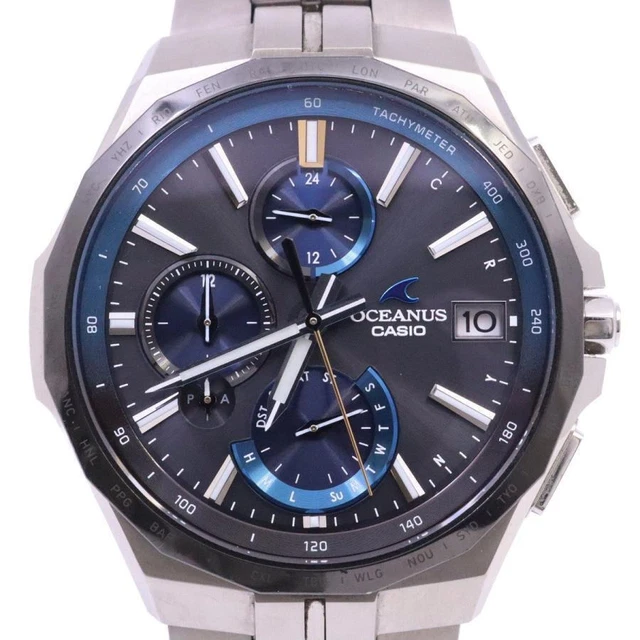 CASIO OCEANUS OCW-S5000E-1AJF Solar Blue Dial Titanium Bracelet Mens ...