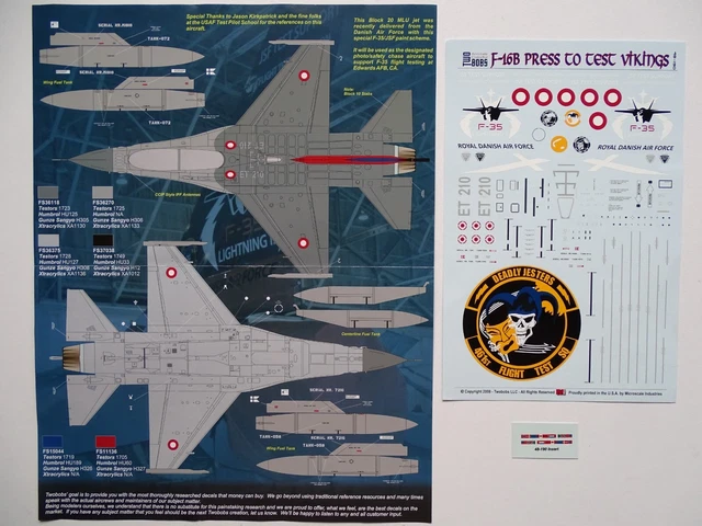 TWO BOBS DECALS 1/48 F-16B Danish Air Force "Press to Test Viking" EUR ...