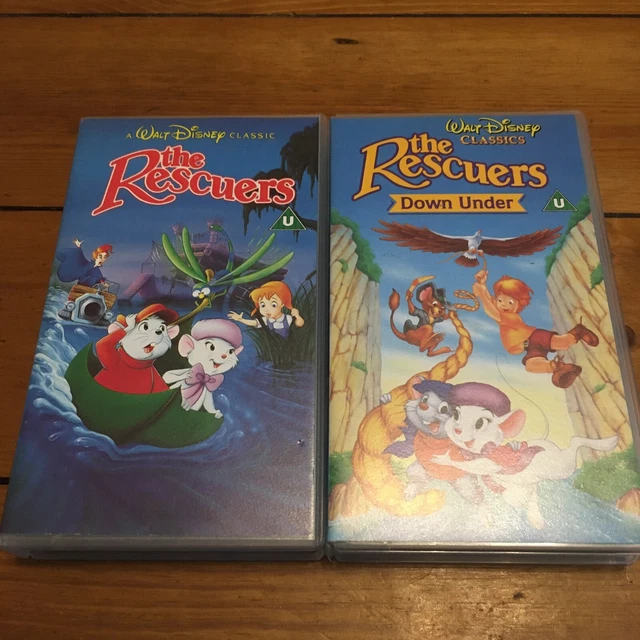 THE RESCUERS AND Rescuers Down Under VHS Walt Disney Classic Family ...