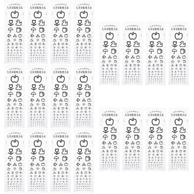 20 PCS SNELLEN distance chart Eye Test Chart Snellen Distance Children ...