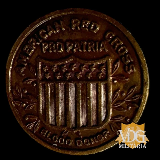 WW1/WW2 ERA US American Red Cross Blood Donor Lapel Screwback Pin #O-21 ...