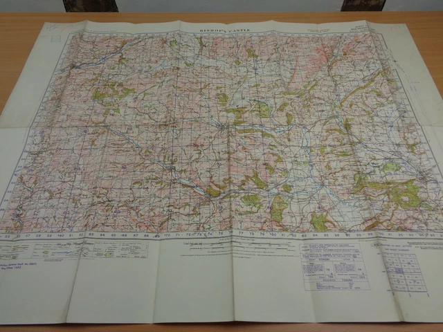 WW2 WAR OFFICE map entitled "BISHOP'S CASTLE" (RAF Navigator's map) £12 ...