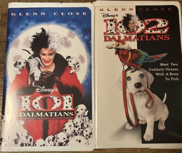 LOT 2 - 101 Dalmatians 102 Dalmatians Live Action Movie VHS Starring ...