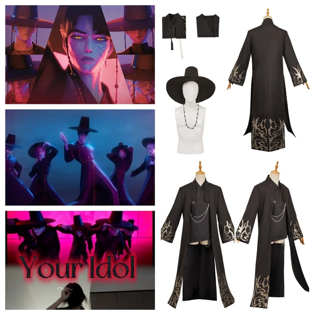 KOREAN IDOL SAJA boys Jinu Black Stage suit+Hat fullset Jinu Cosplay ...