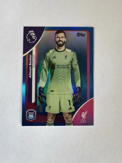TOPPS PREMIER LEAGUE 2025/2026 Alisson Becker Blue Parallel /150 #164 ...