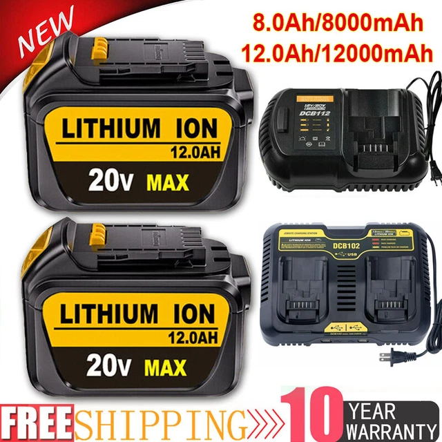 For Dewalt 20v Max Xr 12 0 8 0ah Lithium Ion Battery Dcb206 2 Dcb200 Or