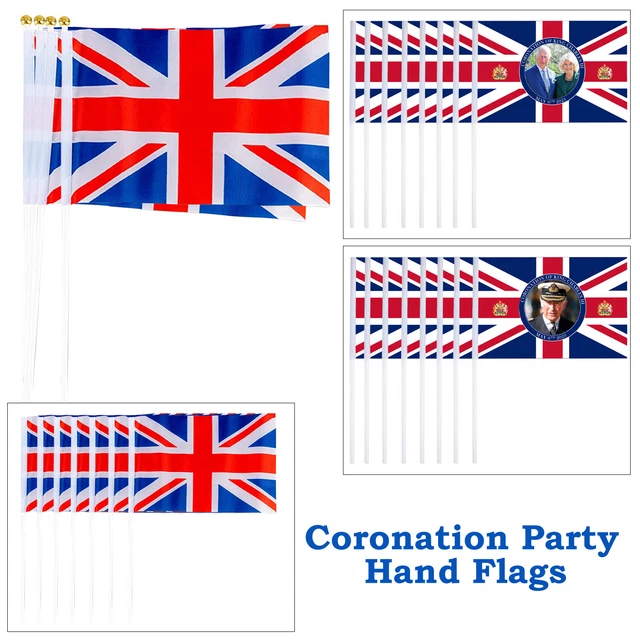 2023 KING CHARLES III Coronation Union Jack Waving Hand Held Flags ... 2023 KING CHARLES III Coronation Union Jack Waving Hand Held Flags ...