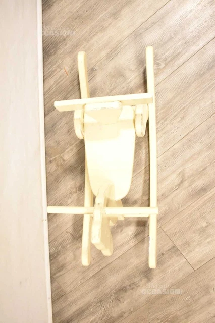 CHEVAL À BASCULE en Bois Blanc Crème 70x45 CM EUR 17,20 - PicClick FR