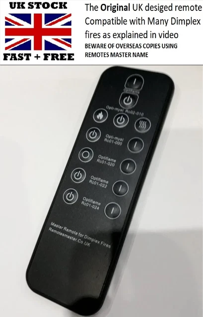 REMOTE CONTROL FOR many Dimplex model electric fires SEE VIDEO £16.98 ...