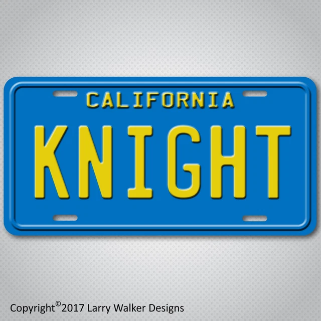 KNIGHT RIDER 82 Trans Am KITT Replica Prop Aluminum License Plate Tag ...
