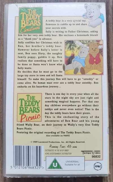 THE TEDDY BEARS Christmas With Picnic Vintage Retro VHS Video Rare Kids ...