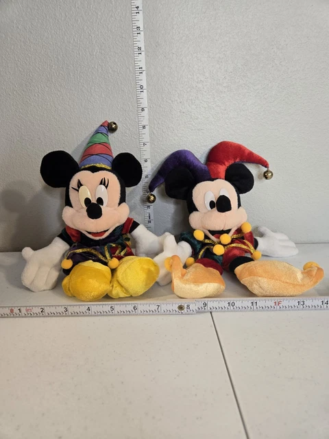 VINTAGE TOKYO DISNEYLAND Jester Mickey And Minnie Mouse Plush £21.22 ...