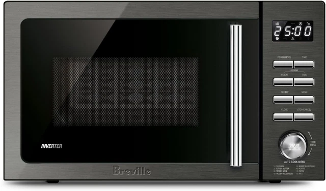 , THE EASY Wave 25L Inverter Microwave, Black Stainless Steel ...