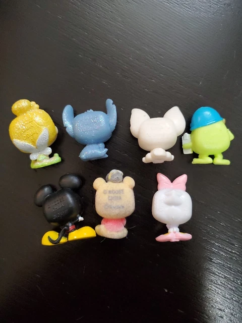 7 DISNEY DOORABLES Lot Tinkerbell flocked Pooh Mike W Stitch Moana ...
