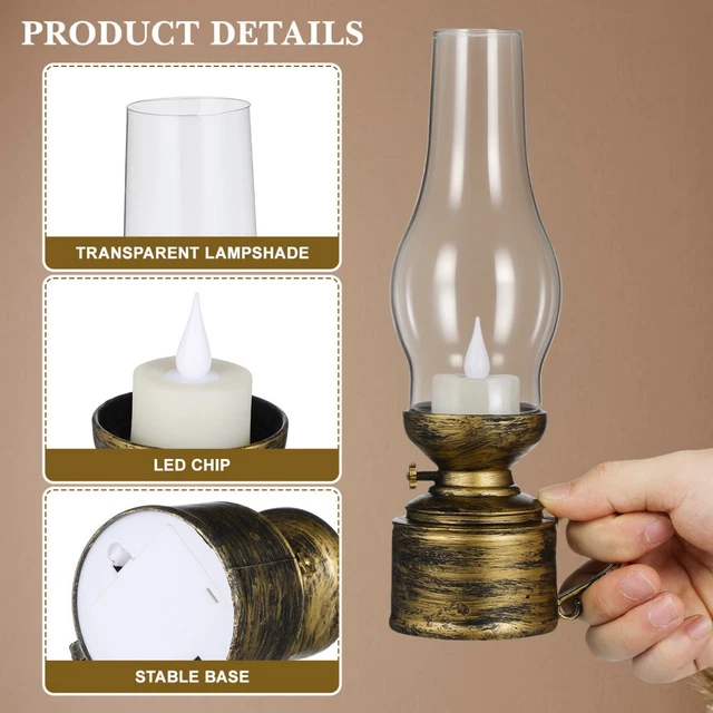 2 PCS RETRO Led Kerosene Lamp Electronic Candle Lamps for Indoor ...