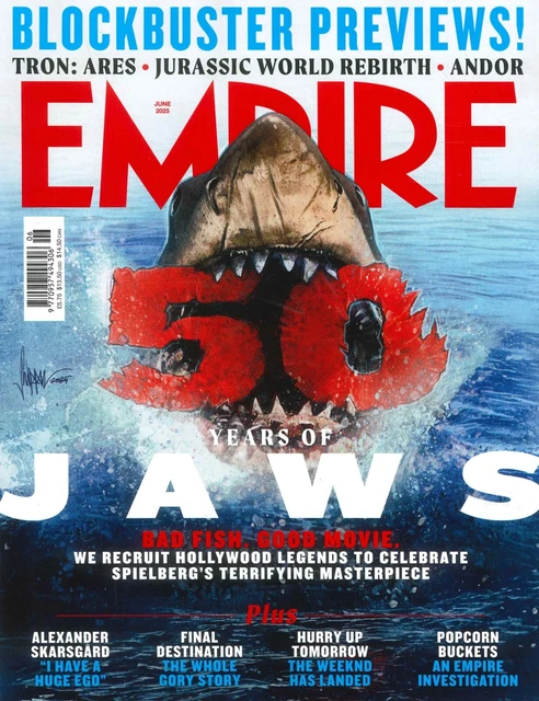 EMPIRE MAGAZINE: 50 Years of Jaws, Jurassic World Rebirth, Tron: Ares ...