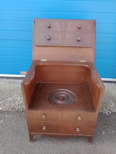 ANTIQUE WOODEN COMMODE toilet potty looks like Chest of Drawers £85.00 ...