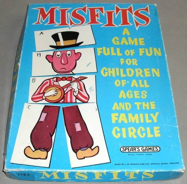 VINTAGE MISFITS BOARD Game Spears Character Match Making Strategy 1964 ...