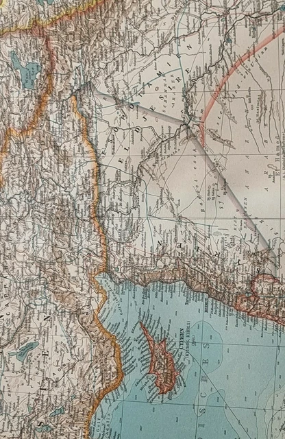 1922 ANTIQUE MAP Turkey In Asia Cyprus Persia Bulgaria $156.51 ...