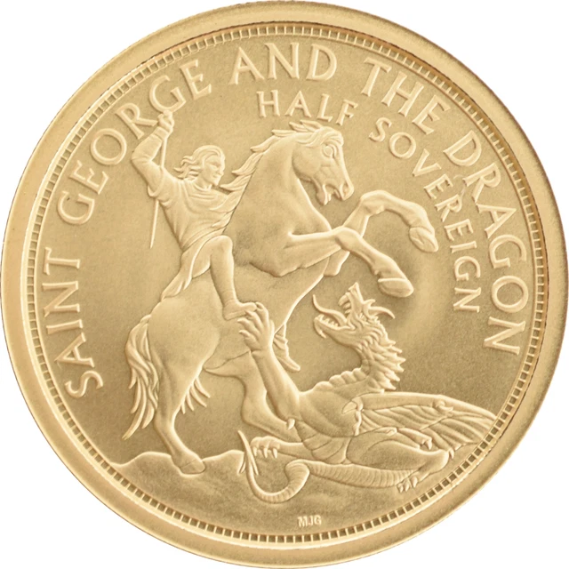 COIN GOLD 22CT Matte Proof 2022 George And Dragon Half Sovereign COA [A ...