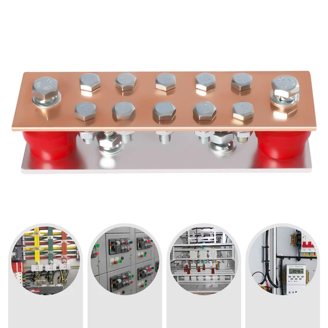 COPPER GROUND BAR 10* Terminal Position Copper Grounding Busbar Bar 200 ...