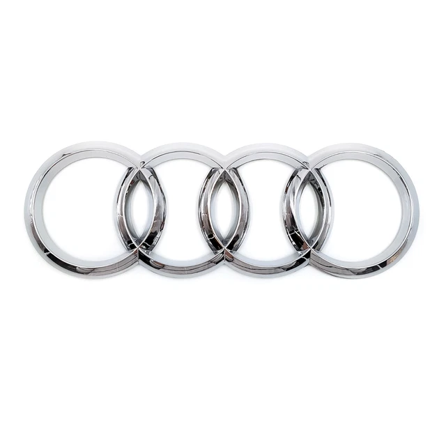 FITS AUDI CHROME Silver Rings Rear Boot Badge Emblem A3 A4 A5 A6 TT ...