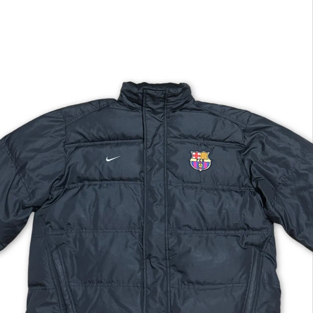 MENS VINTAGE NIKE FC Barcelona Puffer Jacket Small/Medium Black 00’s ...
