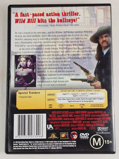 WILD BILL DVD - Region 4 - VGC - Jeff Bridges $8.95 - PicClick AU