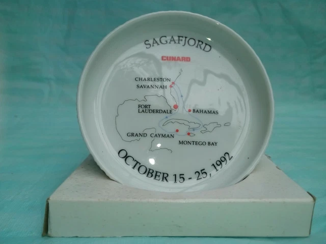 RARE VINTAGE 1980S Cunard " SAGAFJORD" Cruise Ship China Coaster £10.78 ...