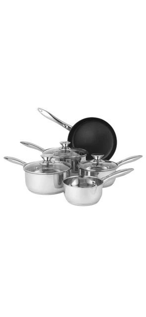 RUSSELL HOBBS PAN Set 5PC Classic Collection Stainless Steel NonStick ...