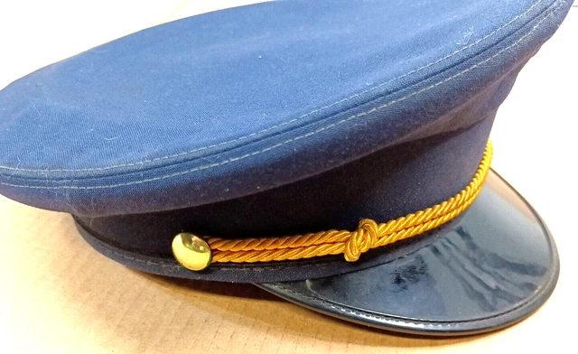 VINTAGE TRAIN CONDUCTOR Cap, Railroad Engineer Hat Brass-Button, Visor ...