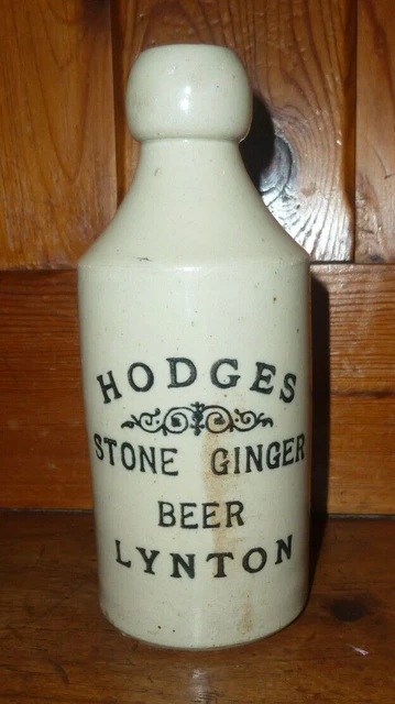 VINTAGE SCARCE HODGES Lynton Stoneware Ginger Beer Bottle Devon £135.00 ...