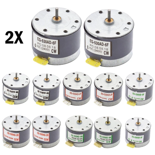 2PC 530 MOTOR DC 6V 9V 12V 2400RPM-EG-530AD-2B/2F Micro-motor CW/CCW ...